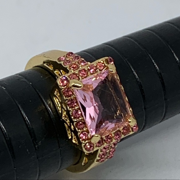 Handcrafted | Jewelry | Square Cut Pink Stone Surrounded By Dominiques ...